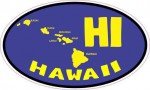5in x 3in Oval HI Hawaii islands Sticker Car Bumper Decal Luggag ...