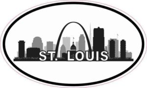 5in x 3in Oval St. Louis Skyline Sticker Vinyl Luggage Decal Car ...