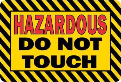 3in x 2in Hazardous Do Not Touch Sticker Vinyl Caution Sign Decal ...