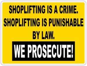 4inx3in Shoplifting Is a Crime Sticker Vinyl Business Shoplifter Door ...