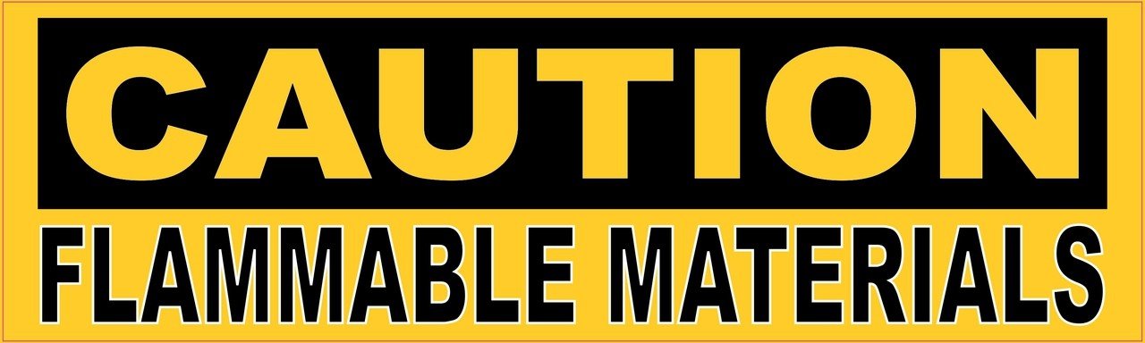 10in x 3in Caution Flammable Materials Magnet – StickerTalk®