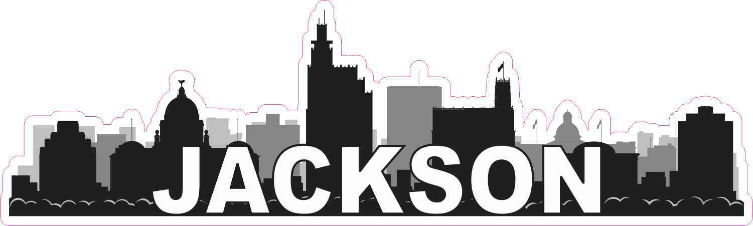 10in x 3in Jackson Skyline Sticker Vinyl Car Window Travel Bumper ...
