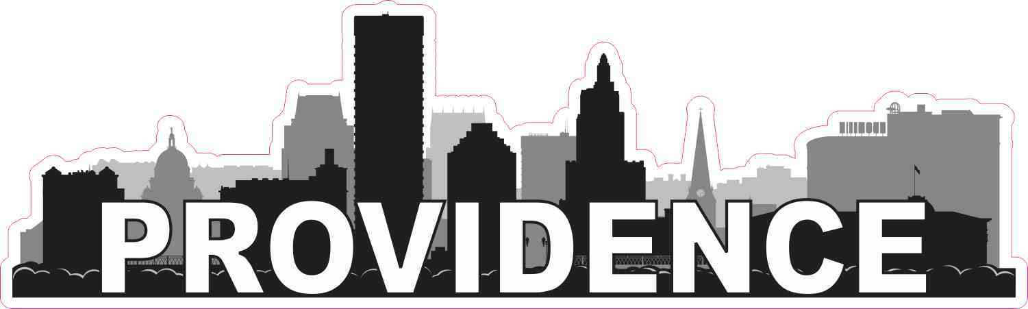 10 x 3 Providence Skyline Sticker Vinyl Car Window Travel Bumper Stickers