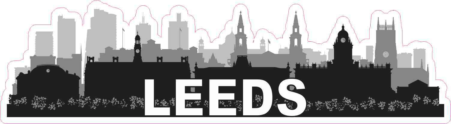 10in x 3in Leeds Skyline Sticker – StickerTalk®