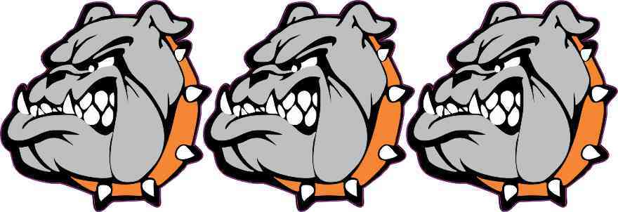 [3x] 2in x 2in Orange Collared Bulldog Mascot Stickers – StickerTalk®