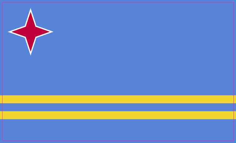 5in x 3in Aruba Flag Sticker Luggage Cup Decal Car Window Bumper ...