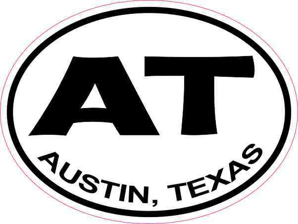 4in x 3in Oval AT Austin Texas Sticker – StickerTalk®