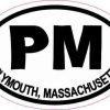 3in x 2in Oval PM Plymouth Massachusetts Sticker
