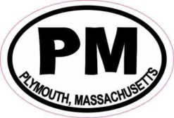 3in x 2in Oval PM Plymouth Massachusetts Sticker – StickerTalk®