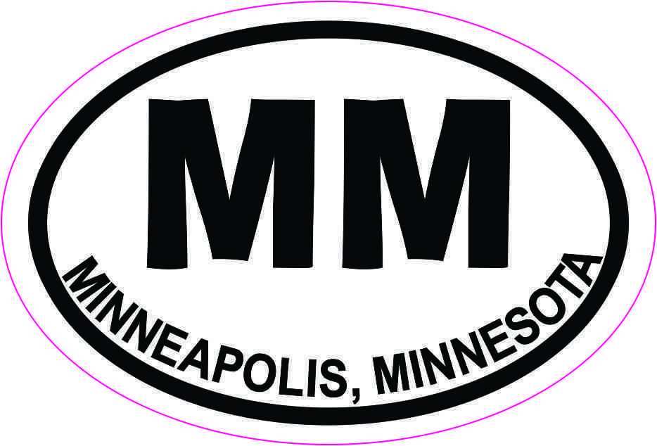 3in x 2in Oval MM Minneapolis Minnesota Sticker – StickerTalk®