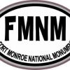 3in x 2in Gray Oval Fort Monroe National Monument Sticker