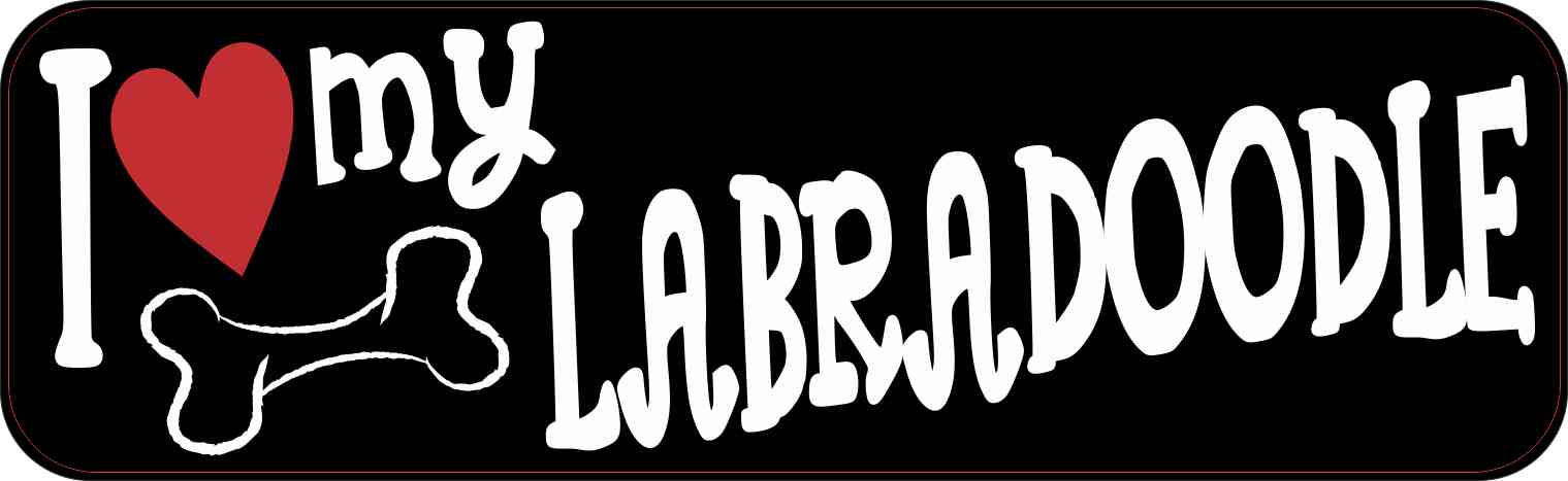 10in x 3in I Love My Labradoodle Bumper Sticker