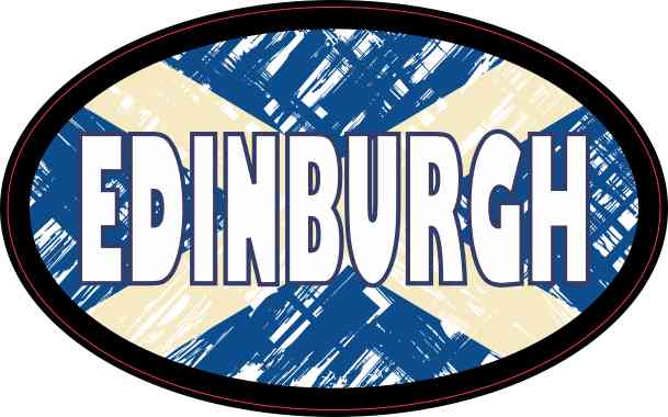 4in x 2.5in Oval Scottish Flag Edinburgh Sticker | StickerTalk®
