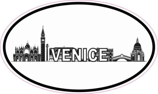 5in x 3in Oval Venice Skyline Sticker – StickerTalk®