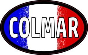 4in x 2.5in Oval French Flag Colmar Sticker