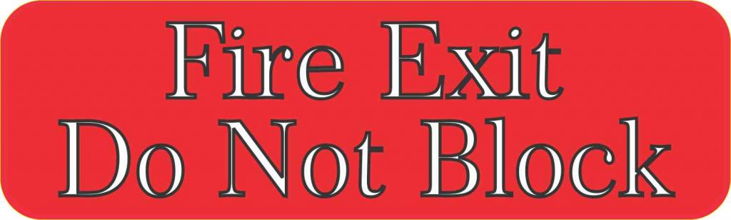 10in x 3in Red Fire Exit Do Not Block Magnet – StickerTalk®