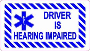 3.5in x 2in Driver Is Hearing Impaired Magnet – StickerTalk®