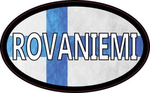 4in x 2.5in Oval Finnish Flag Rovaniemi Sticker – StickerTalk®