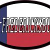 4in x 2.5in Oval Texan Flag Fredericksburg Sticker
