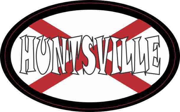 4in x 2.5in Oval Alabaman Flag Huntsville Sticker – StickerTalk®