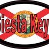 4in x 2.5in Oval Florida Flag Siesta Keys Sticker