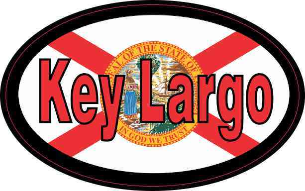 4in x 2.5in Oval Florida Flag Key Largo Sticker