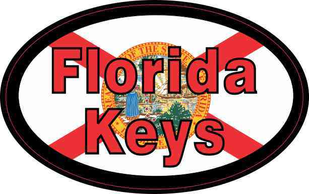4in x 2.5in Flag Oval Florida Keys Sticker – StickerTalk®