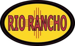 4in x 2.5in Oval New Mexico Flag Rio Rancho Sticker