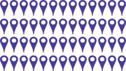 .25in x .5in Blue Map Pointer Stickers – StickerTalk®