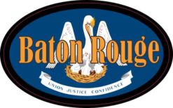 4in x 2.5in Oval Louisiana Flag Baton Rouge Sticker – StickerTalk®