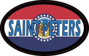 4in x 2.5in Oval Missouri Flag Saint Peters Sticker