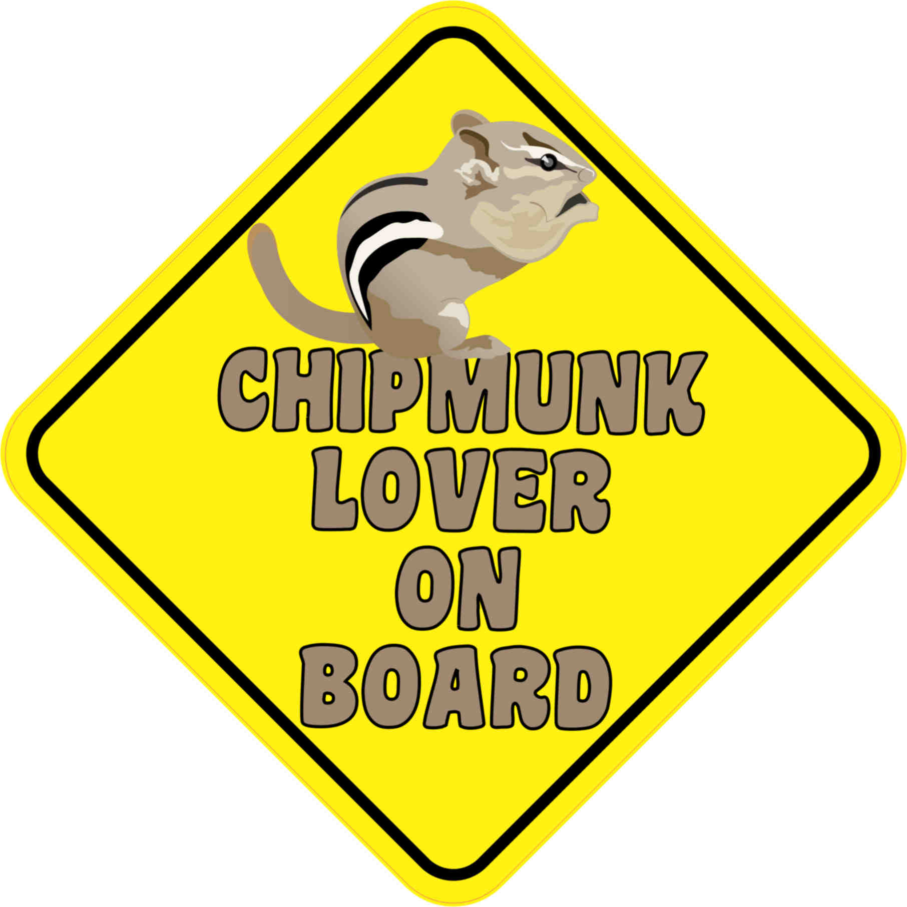 6in x 6in Chipmunk Lover On Board Sticker – StickerTalk®
