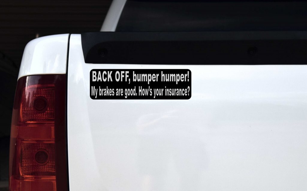 10×3 Black Gray Back Off Bumper Humper Sticker – StickerTalk®