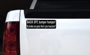 10×3 Black Gray Back Off Bumper Humper Sticker – StickerTalk®