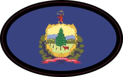 4in x 2.5in Oval Vermont Flag Sticker – StickerTalk®