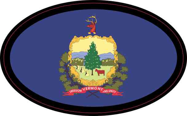4in x 2.5in Oval Vermont Flag Sticker – StickerTalk®