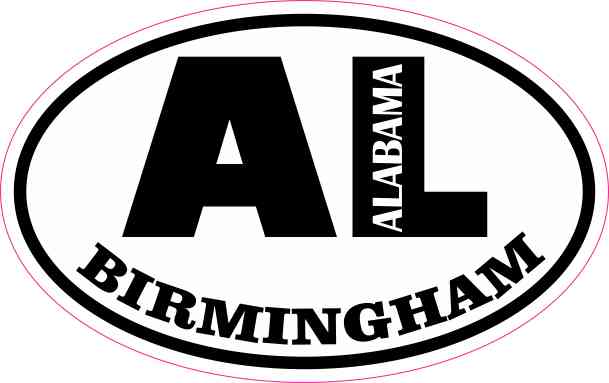 4in x 2.5in Oval AL Birmingham Alabama Sticker