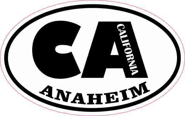 4in x 2.5in Oval CA Anaheim California Sticker