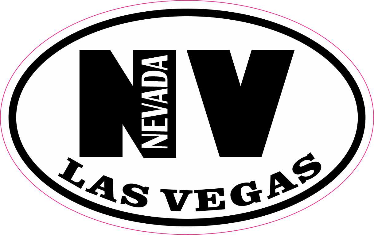4in x 2.5in Oval NV Las Vegas Nevada Sticker