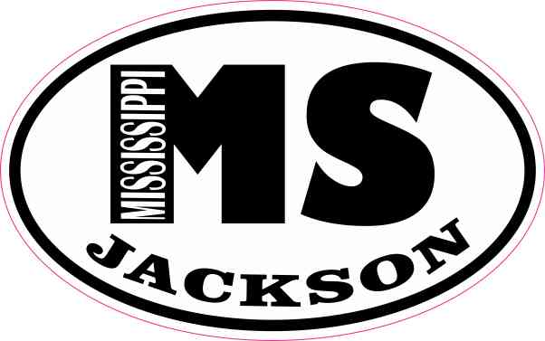 4in x 2.5in Oval MS Jackson Mississippi Sticker – StickerTalk®