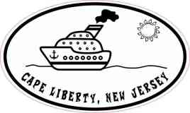 5in x 3in Cruise Ship Oval Cape LiBerty Sticker