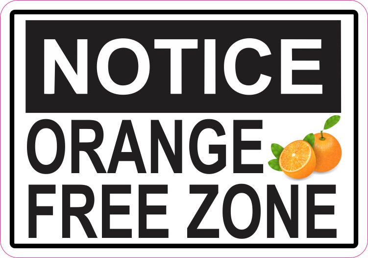 5in x 3.5in Notice Orange Free Zone Magnet – StickerTalk®