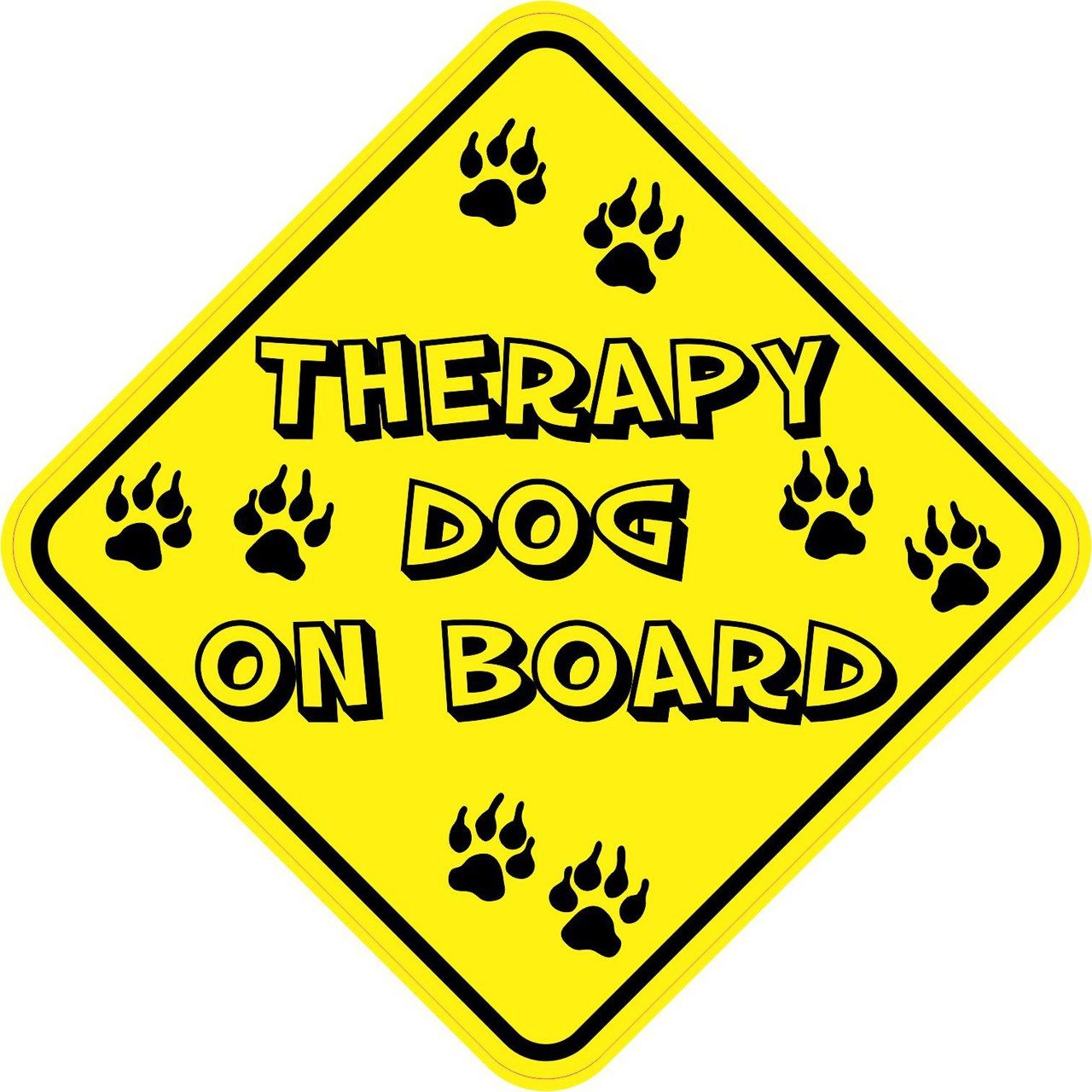 5in x 5in Therapy Dog On Board Sticker