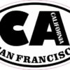 4in x 2.5in Oval CA San Francisco California Sticker