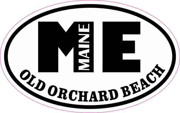 4in x 2.5in Oval ME Old Orchard Beach Maine Sticker