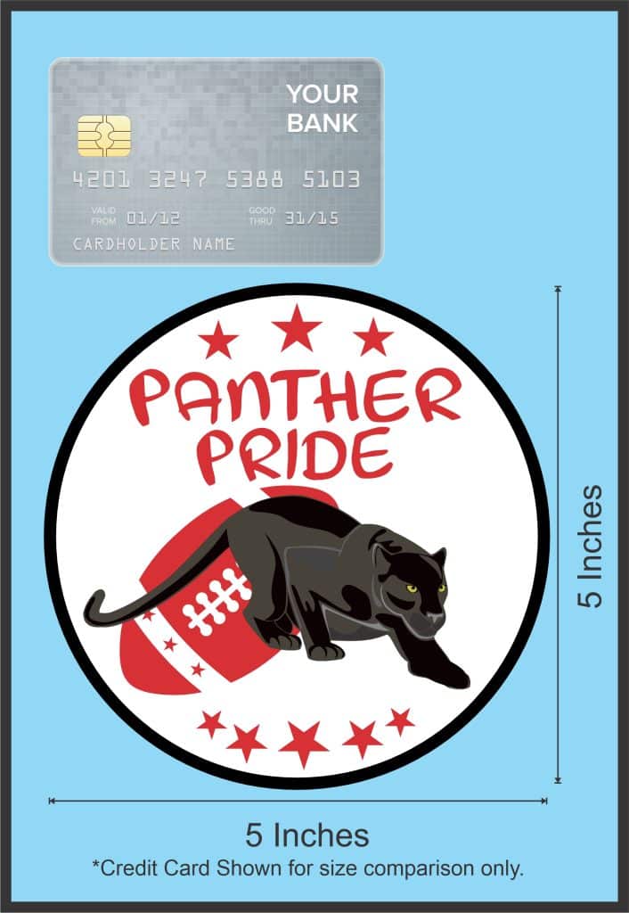 5in x 5in Red Football Panther Pride Sticker – StickerTalk®