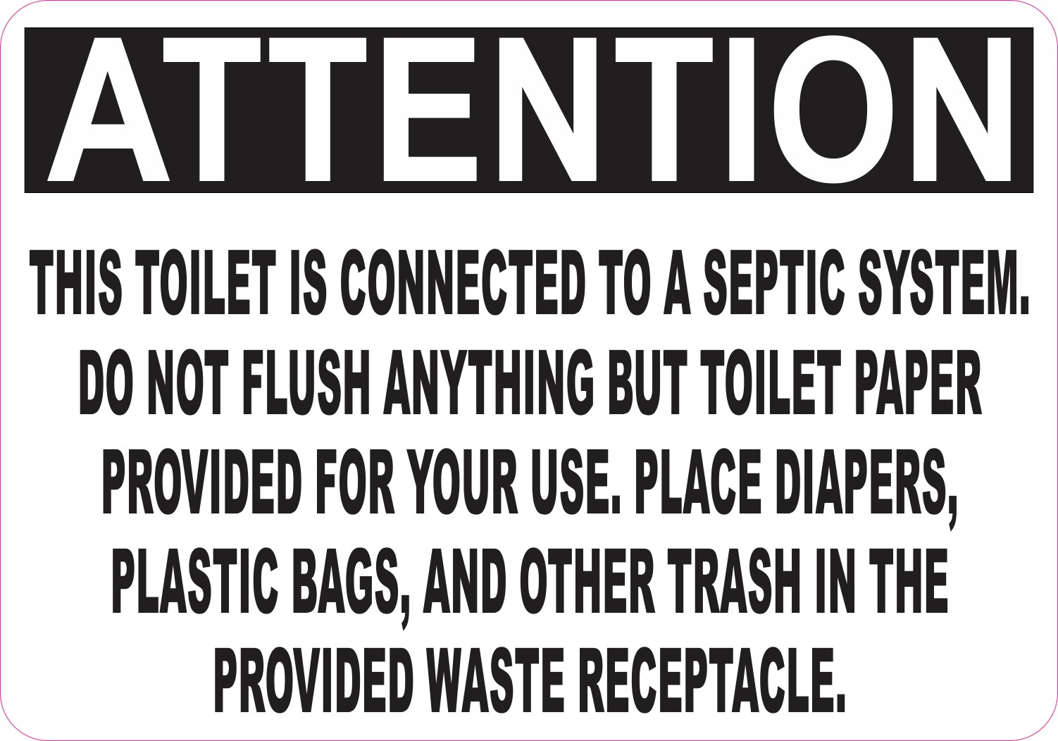 10in x 7in Do Not Flush Anything But Toilet Paper Sticker – StickerTalk®