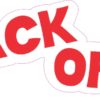 10in x 3in Red Back Off Sticker – StickerTalk®