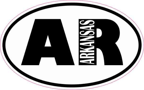 4in x 2.5in Oval AR Arkansas Sticker