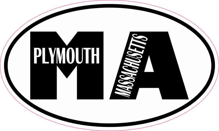 5in x 3in Oval MA Plymouth Massachusetts Sticker
